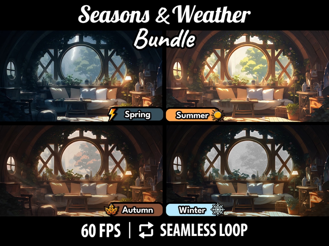 Animated Backgrounds Seasons and Weather Bundle | Vtuber Room ...