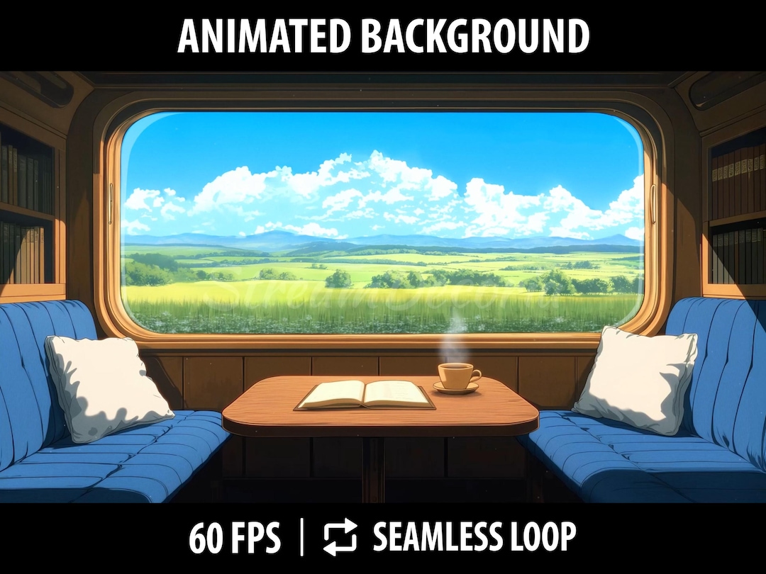 Cozy Vtuber Background With Train Cabin | Relaxing Stream Background ...