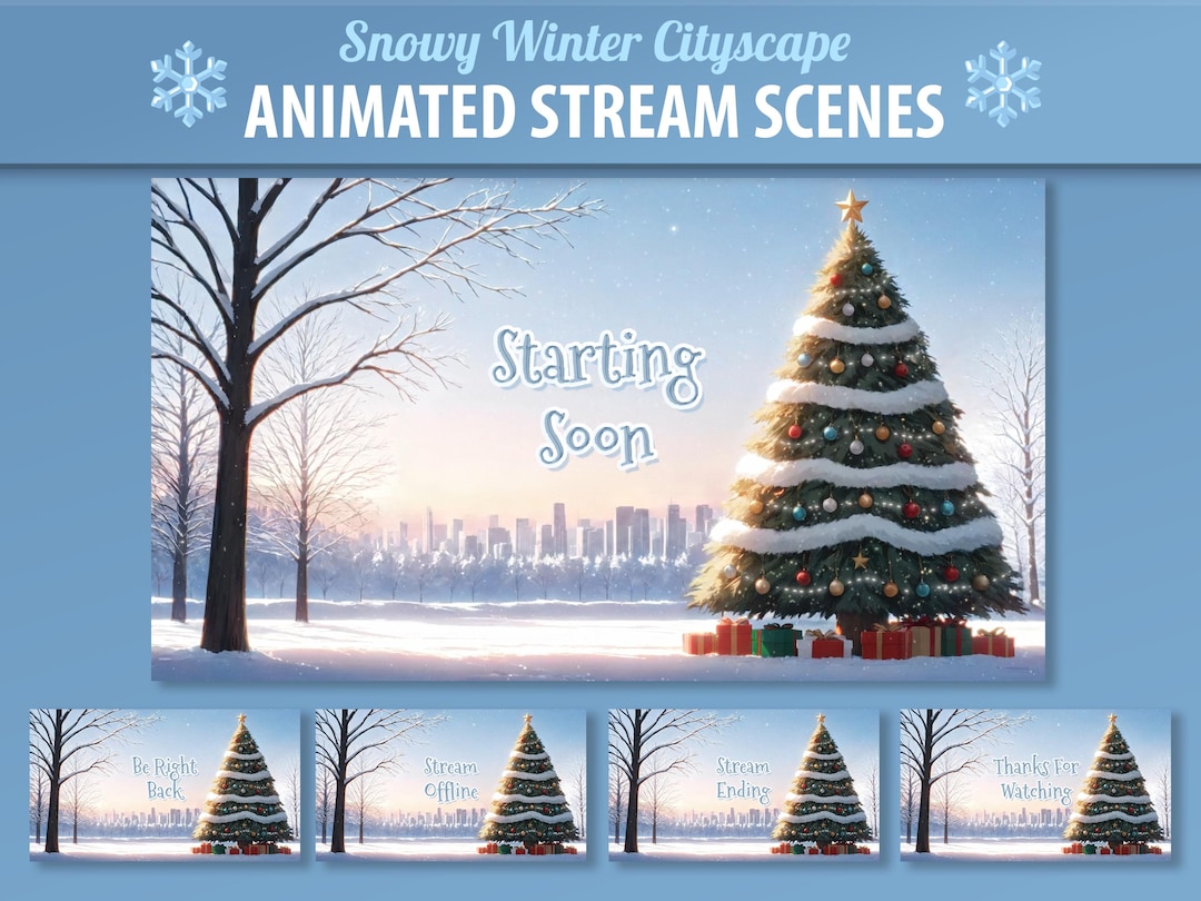 Animated Scene With Text Overlays for Christmas | Starting Soon Screen ...