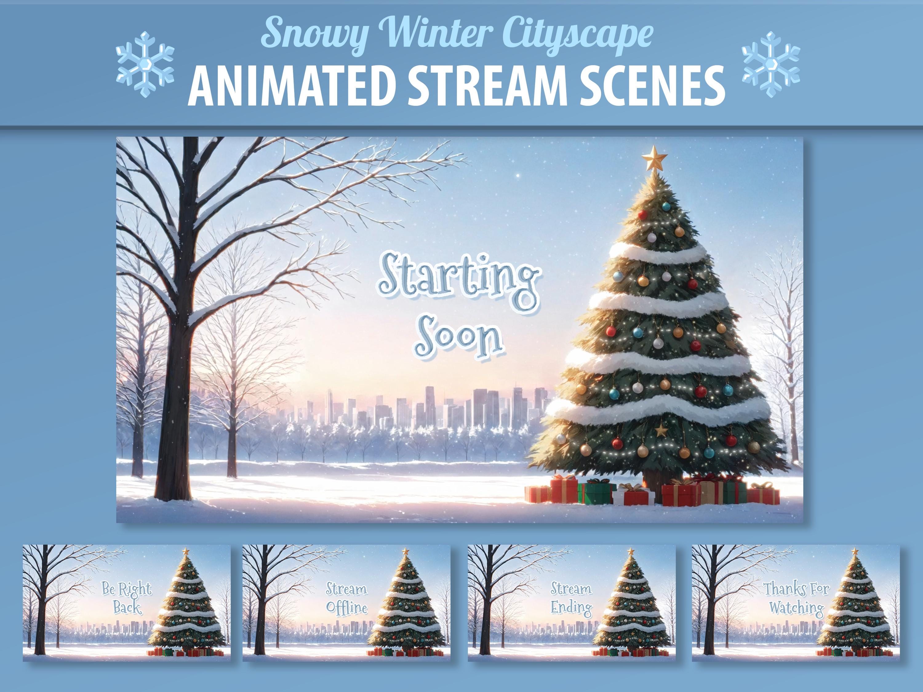Animated Scene With Text Overlays for Christmas | Starting Soon Screen ...
