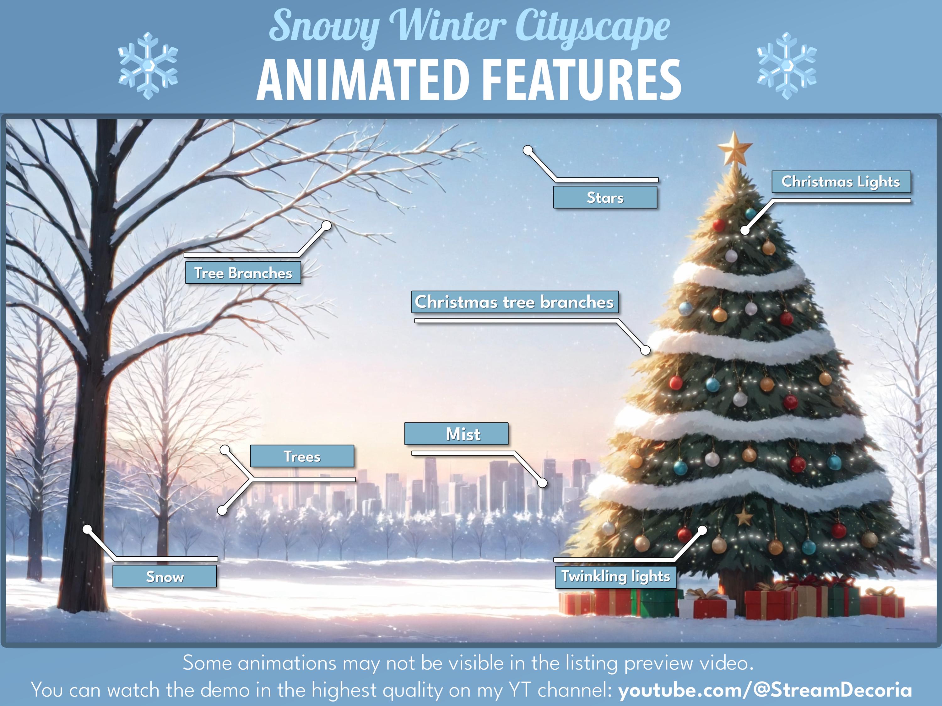 Animated Scene With Text Overlays for Christmas | Starting Soon Screen ...