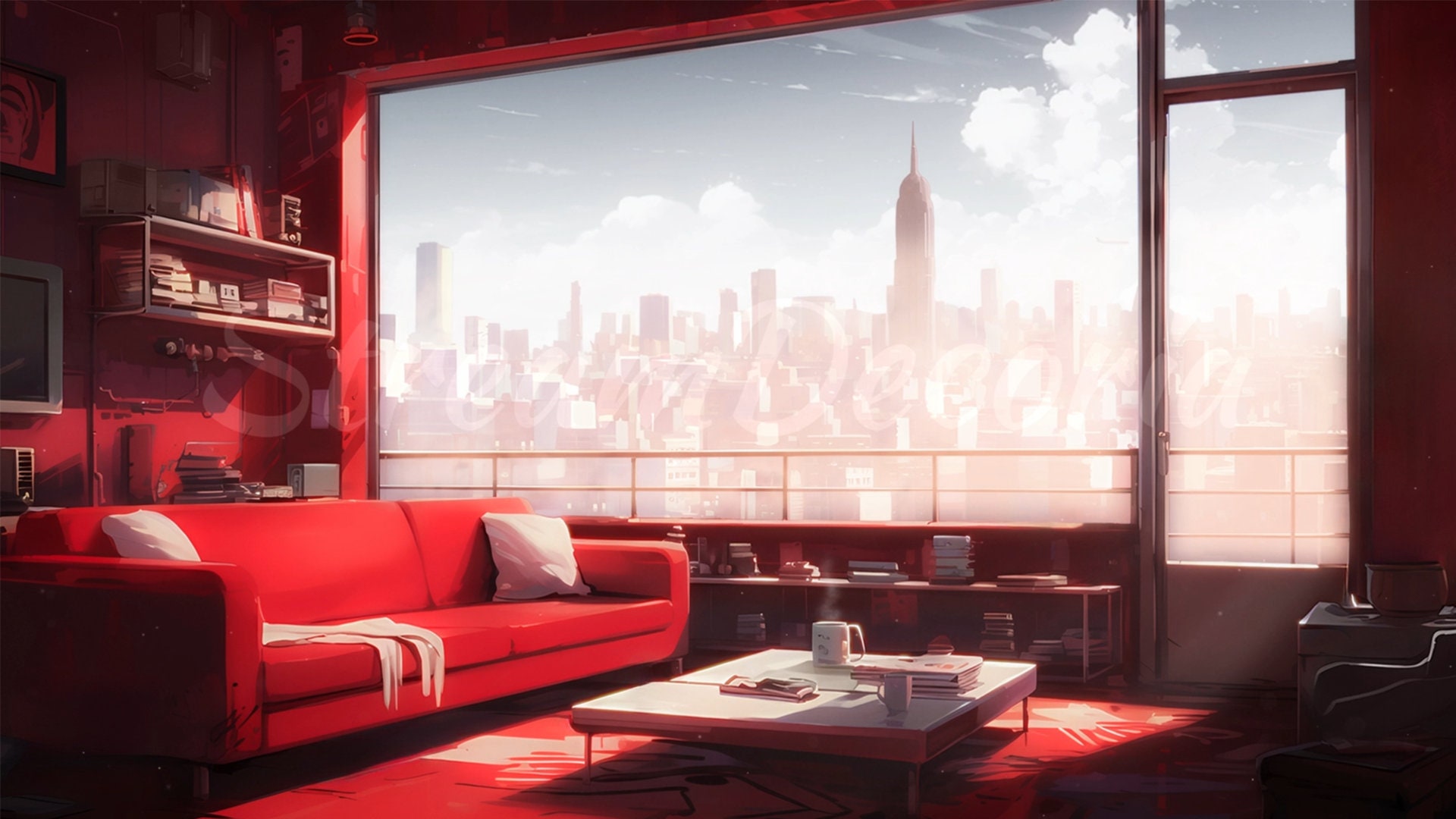 Red Vtuber Background Animated | Stream Background for Twitch | Vtuber ...