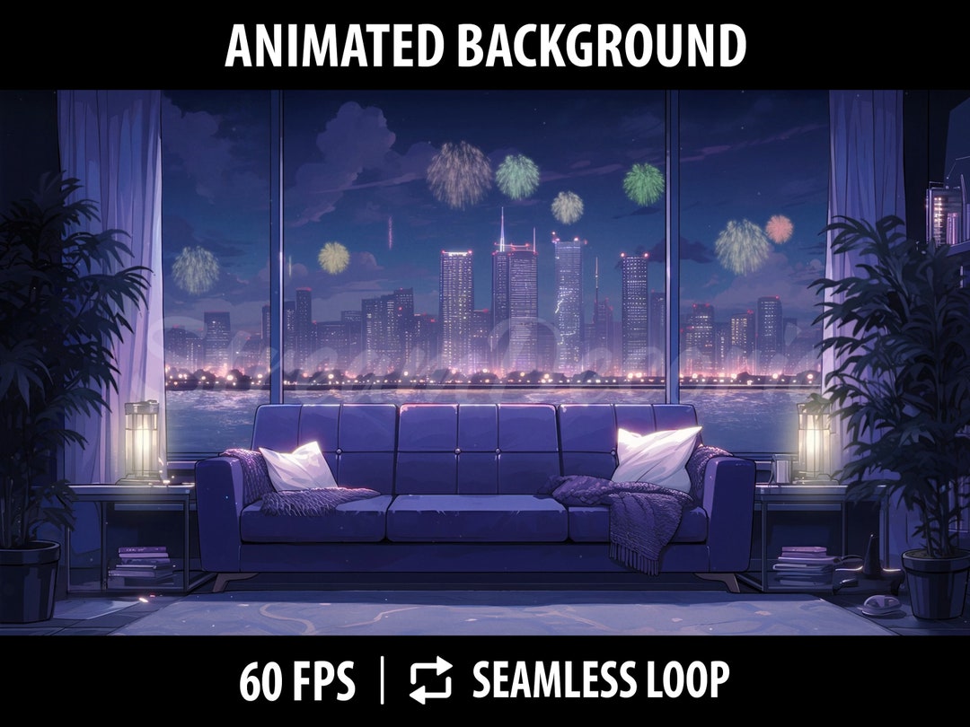 Vtuber Background for New Year's Eve | Animated Virtual Background ...