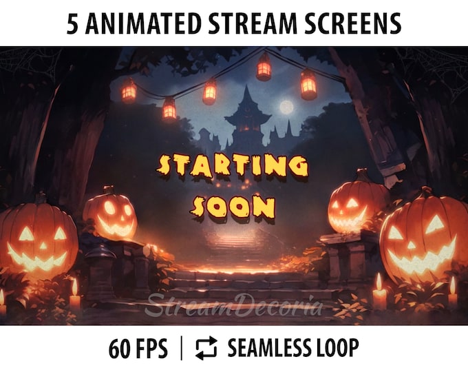Twitch Stream Screens Animated Overlay Screens Skull Starting Soon ...