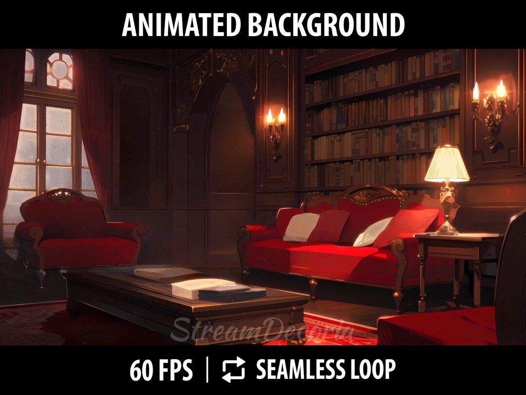 Vtuber Background Animated Room | Vtuber Overlay Animated | Stream ...