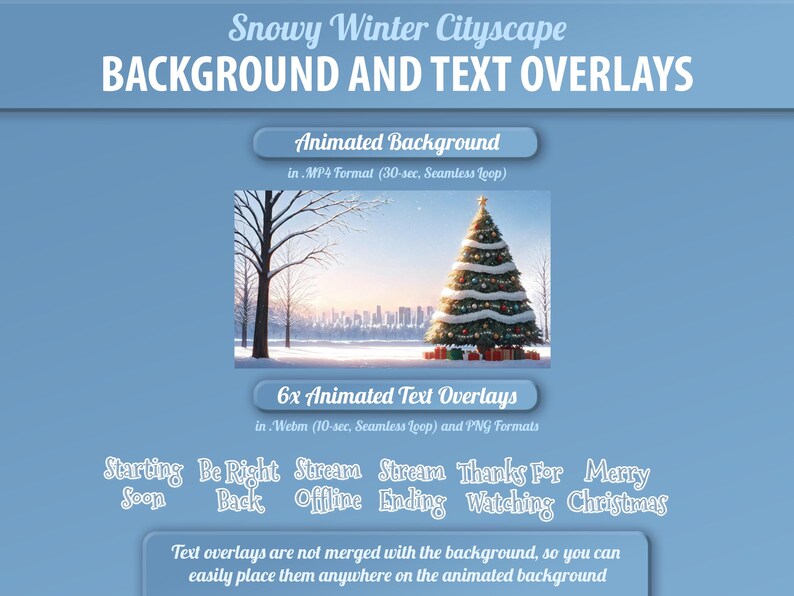 Animated Scene With Text Overlays for Christmas | Starting Soon Screen ...