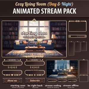 Cozy Living Room Stream Package | Stream Overlay for Twitch | Panels ...