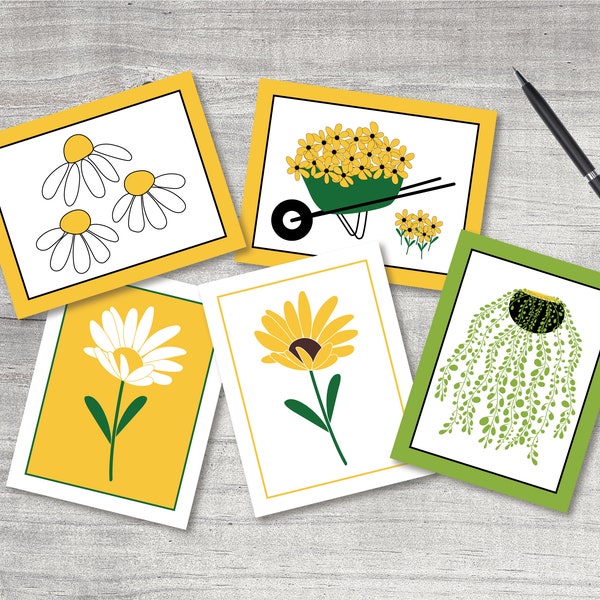Daisy Note Cards - Etsy