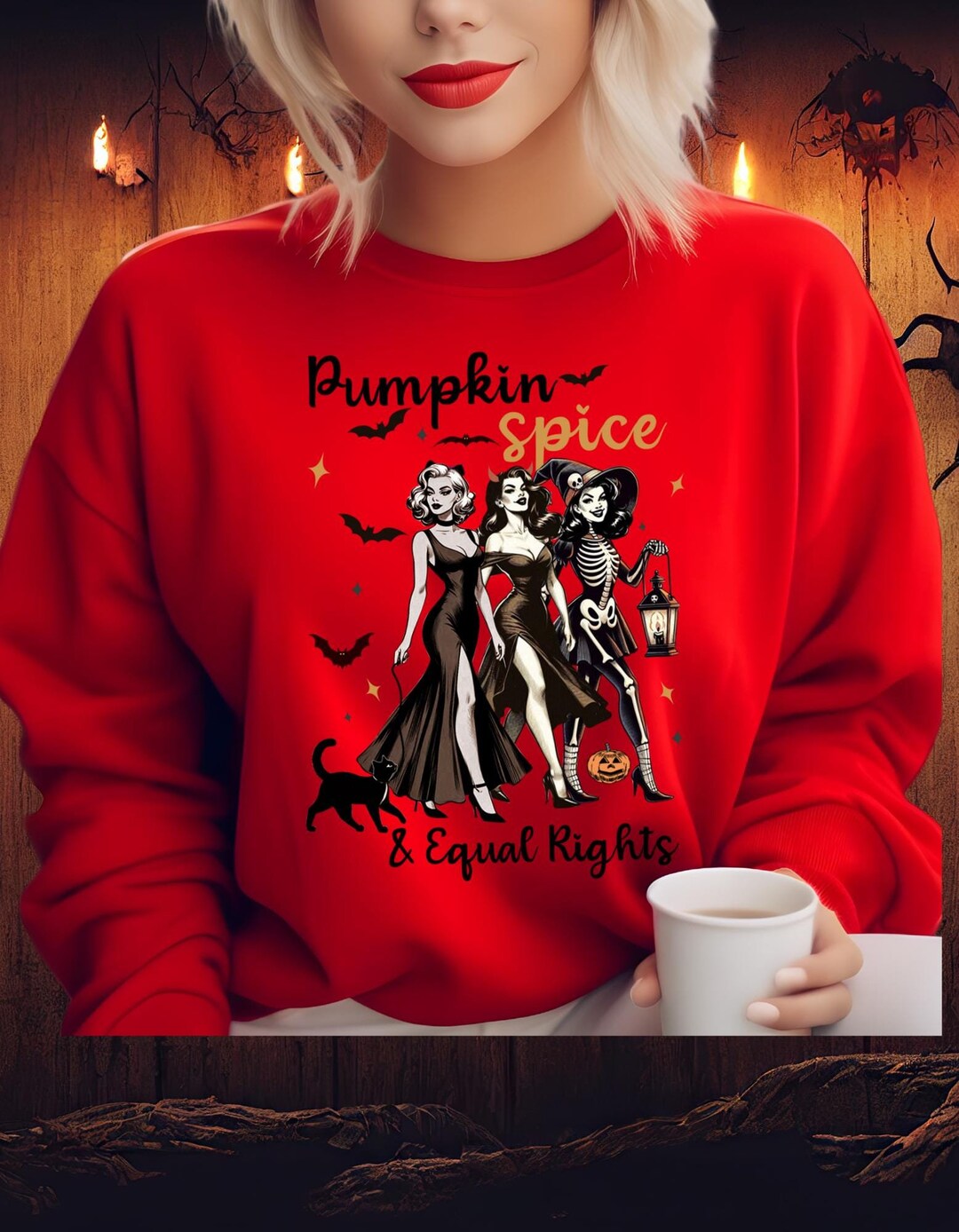 Pumpkin Spice and Equal Rights Sweatshirt, Women's Halloween Outfit ...