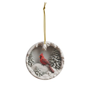 Cardinal Ornament, Print Cardinal Ornament, Christmas Decorations ...