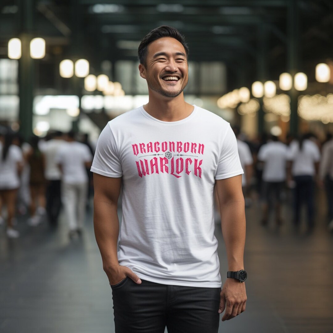 Dragonborn Warlock T-shirt Dnd-inspired Dungeons Dragons - Etsy