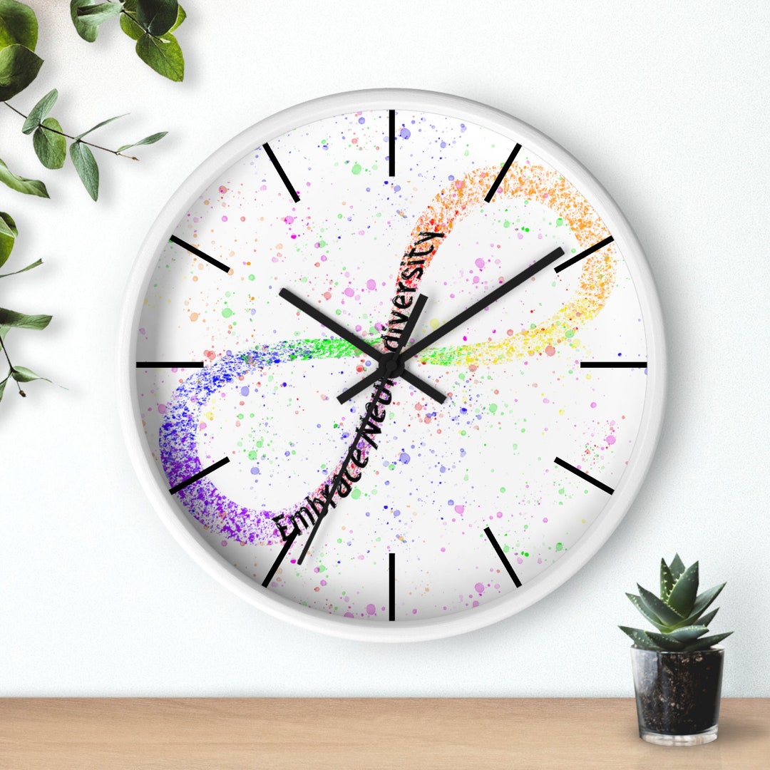 Wall Clock Autism Embrace Neurodiversity - Etsy