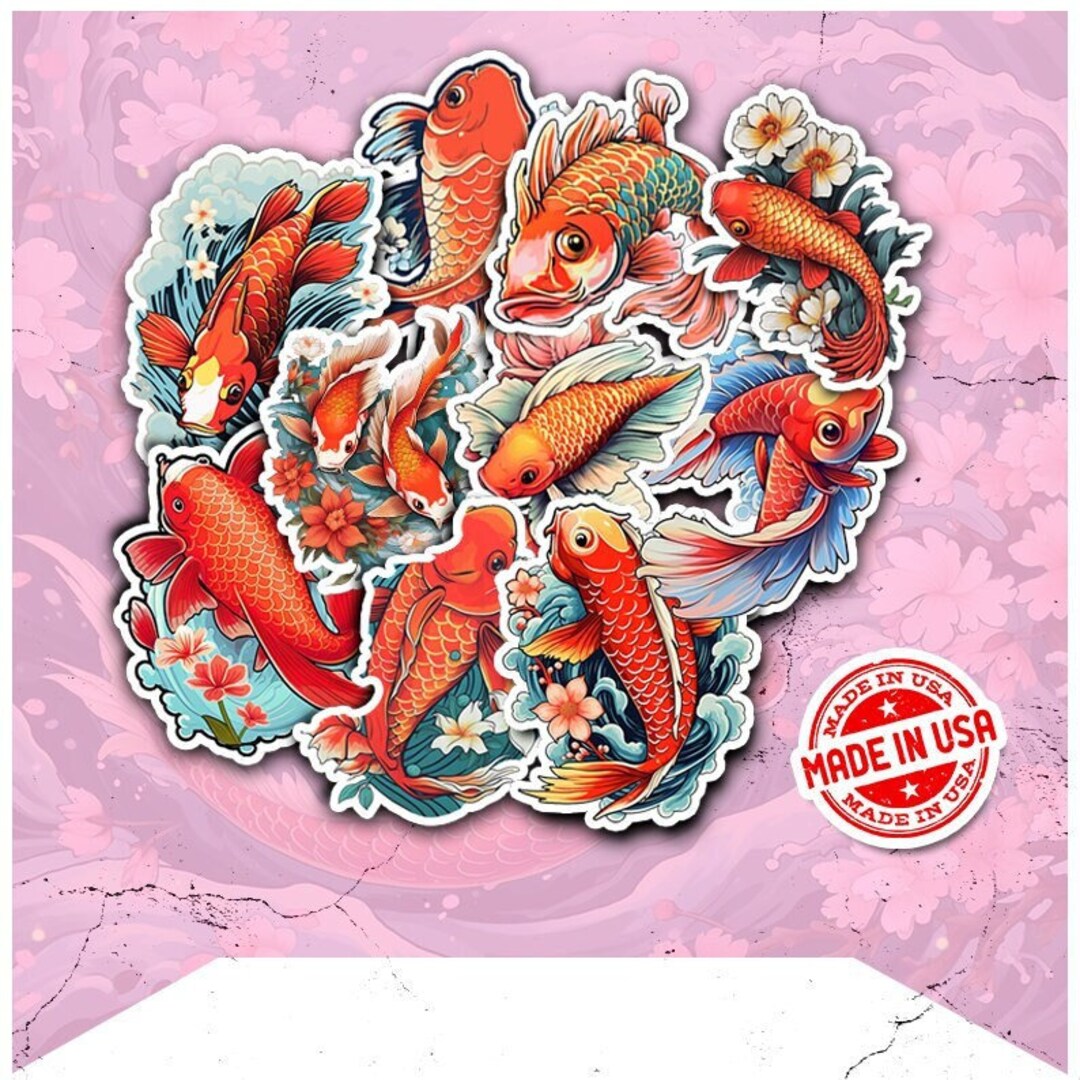 10 Unique Japanese Koi Fish Stickers High Quality - Etsy