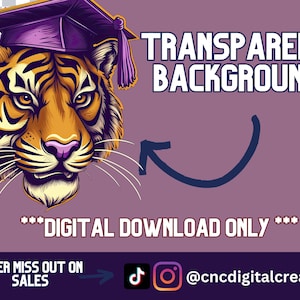Tiger Graduation Cap Photo Digital Download ONLY (with Congratulations ...