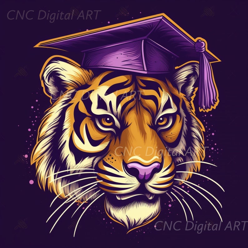 Tiger Graduation Cap Photo Digital Download ONLY (with Congratulations ...