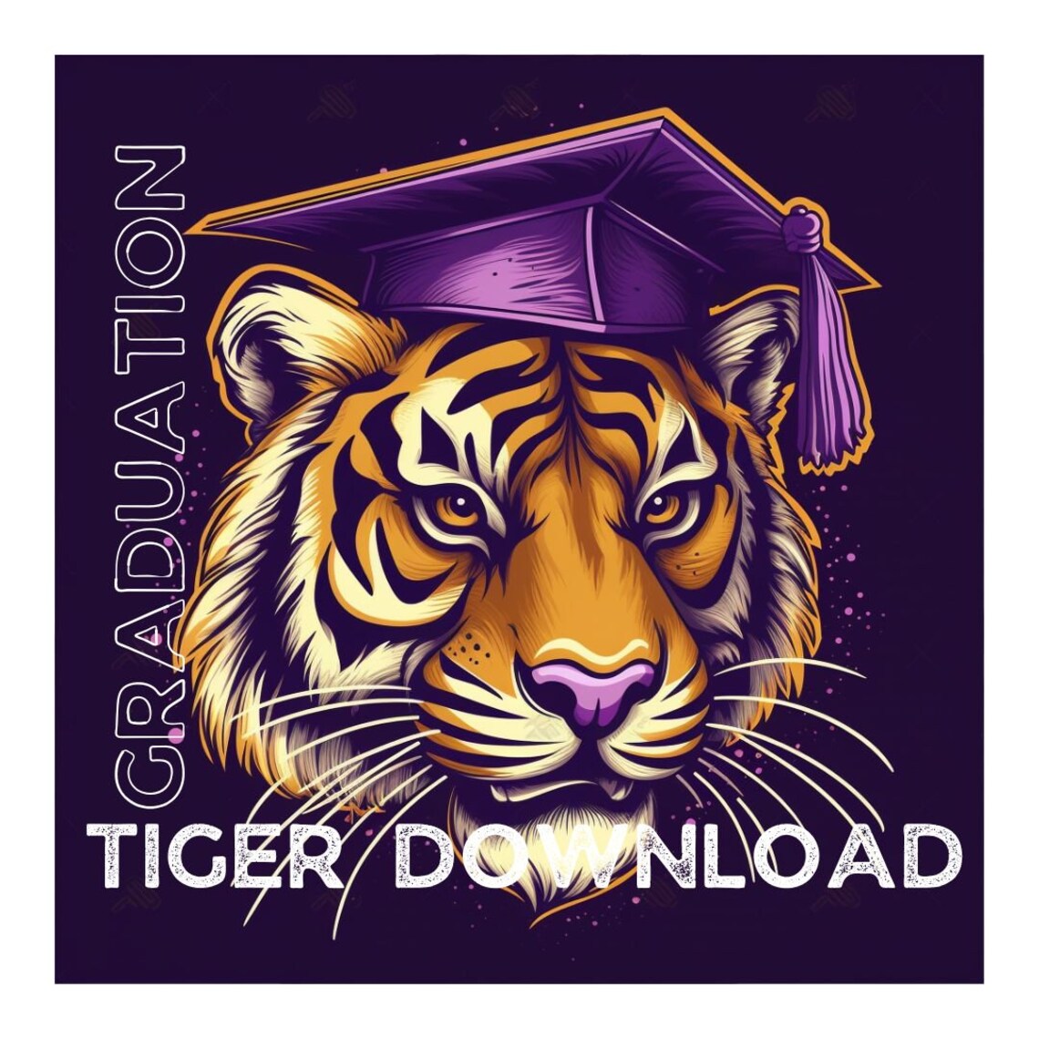 Tiger Graduation Cap Photo Digital Download ONLY (with Congratulations ...