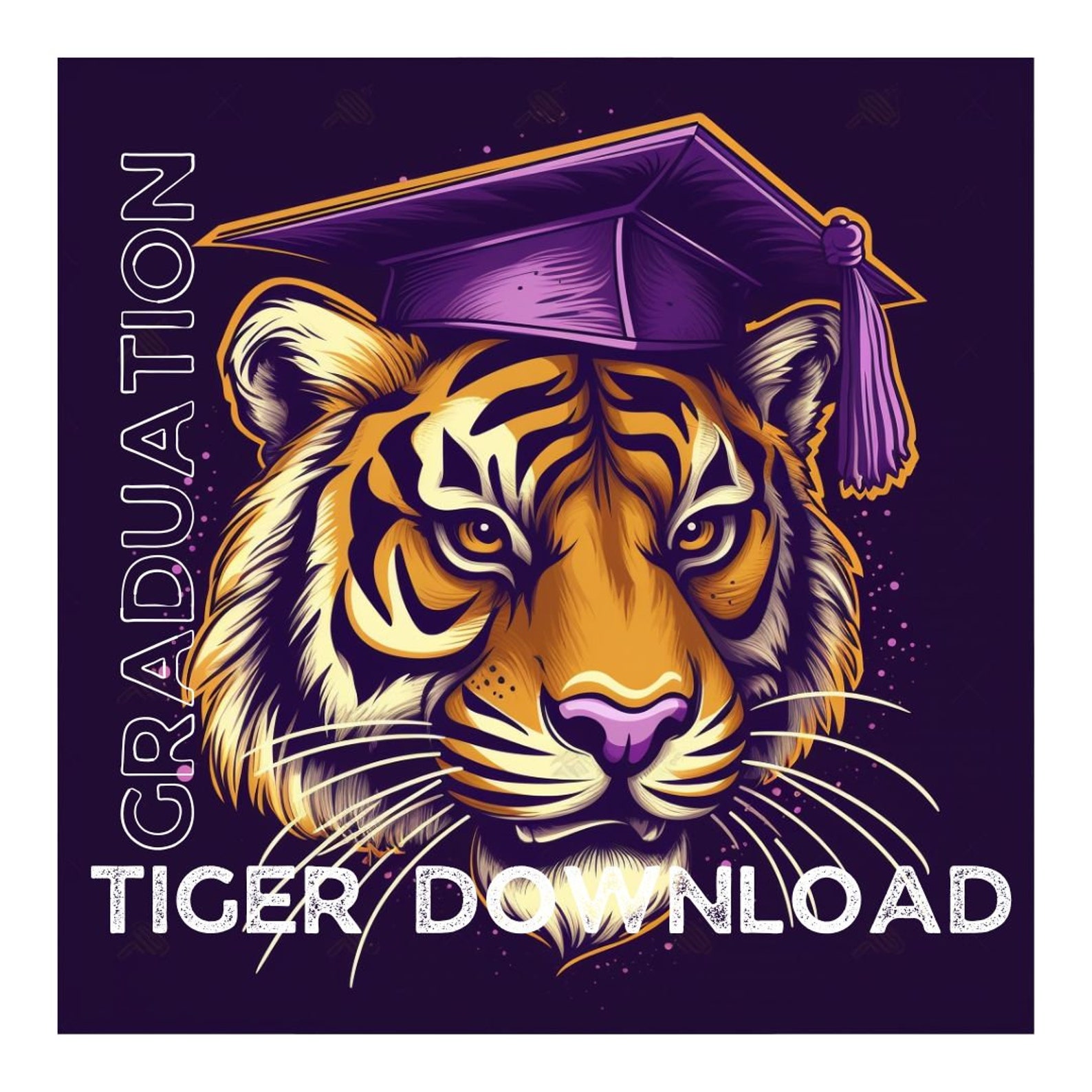 Tiger Graduation Cap Photo Digital Download ONLY (with Congratulations ...