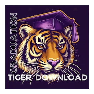 Tiger Graduation Cap Photo Digital Download ONLY (with Congratulations ...