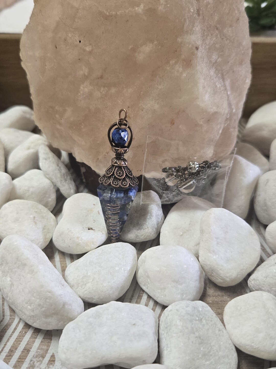 Natural Healing Crystal Dowsing Pendulum Reiki Gemstone Chips Orgone ...