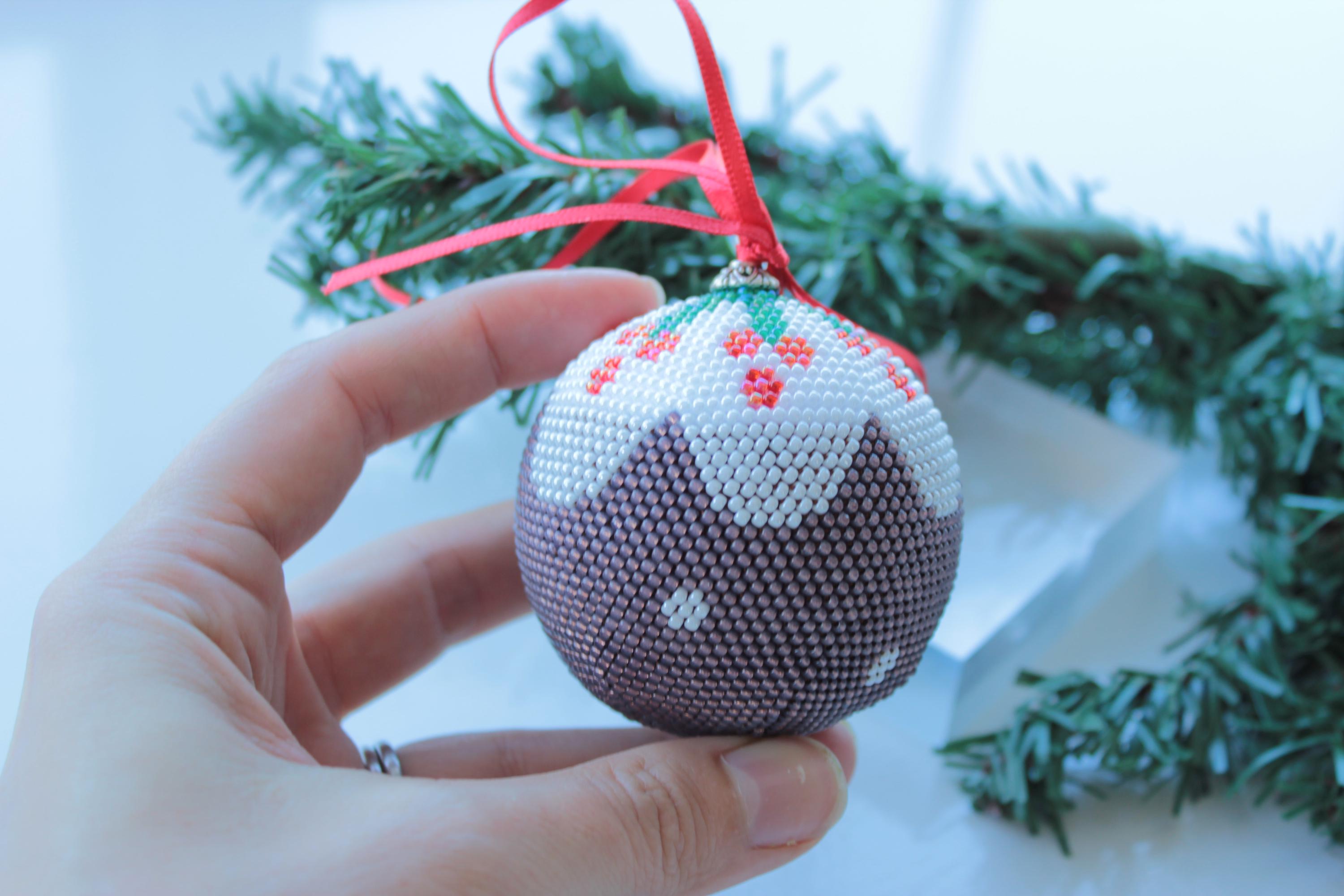 Bead Crochet Christmas Pudding Bauble Pattern (PDF) - Etsy