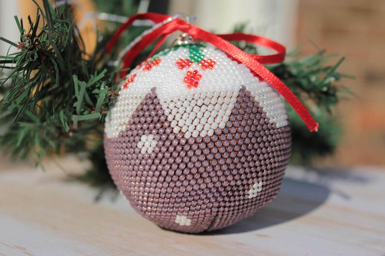 Bead Crochet Christmas Pudding Bauble Pattern (PDF) - Etsy