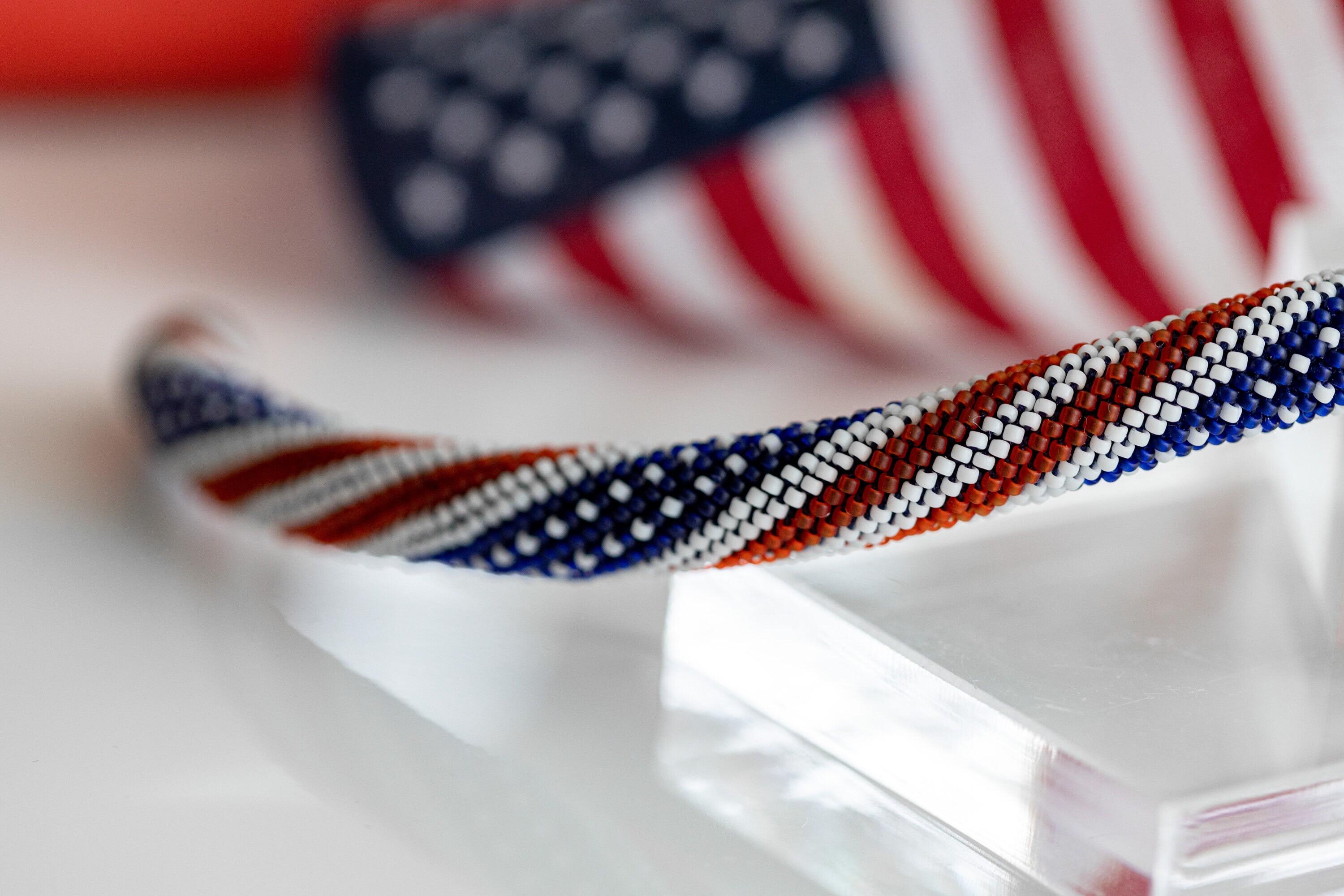 USA Flag Bead Crochet Bracelet Pattern (PDF Pattern) - Etsy