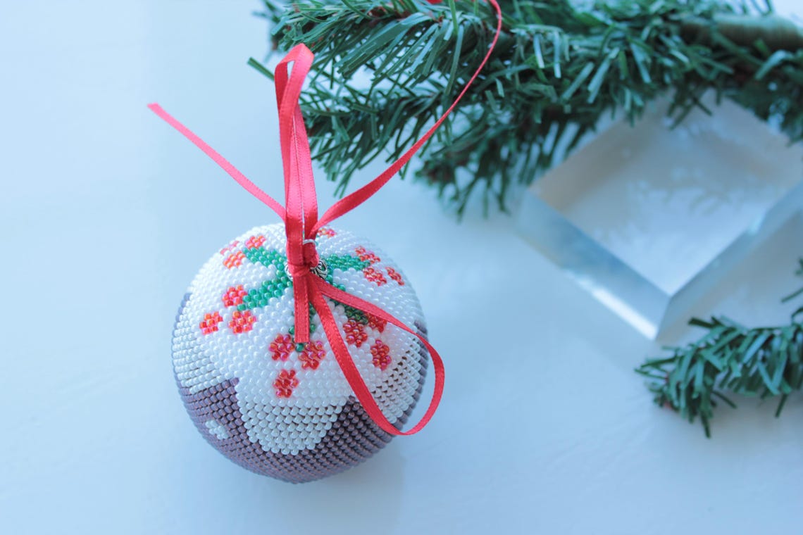Bead Crochet Christmas Pudding Bauble Pattern (PDF) - Etsy