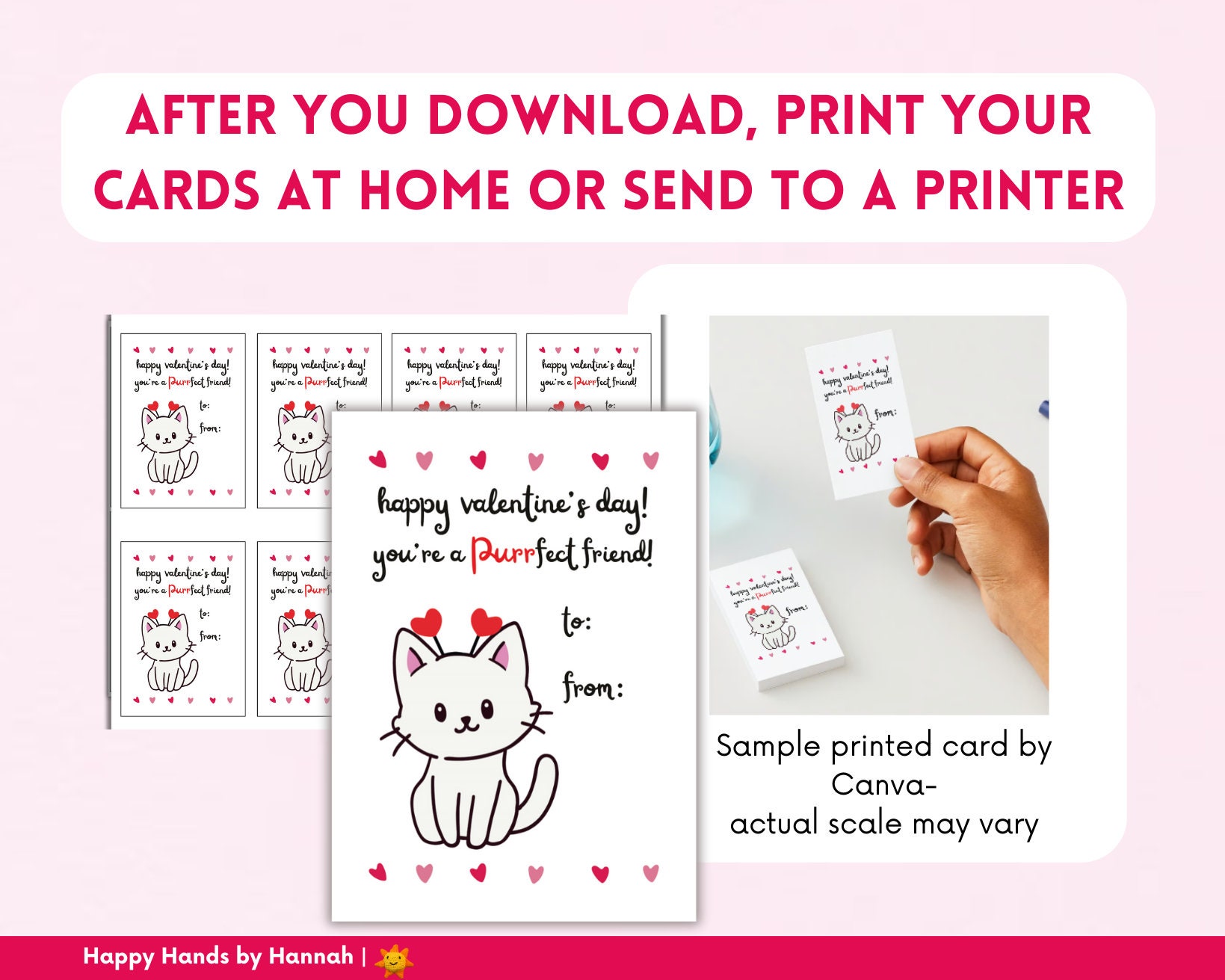 Printable Kitty Valentine's Day Cards Kitten Valentine Kitty Valentine ...