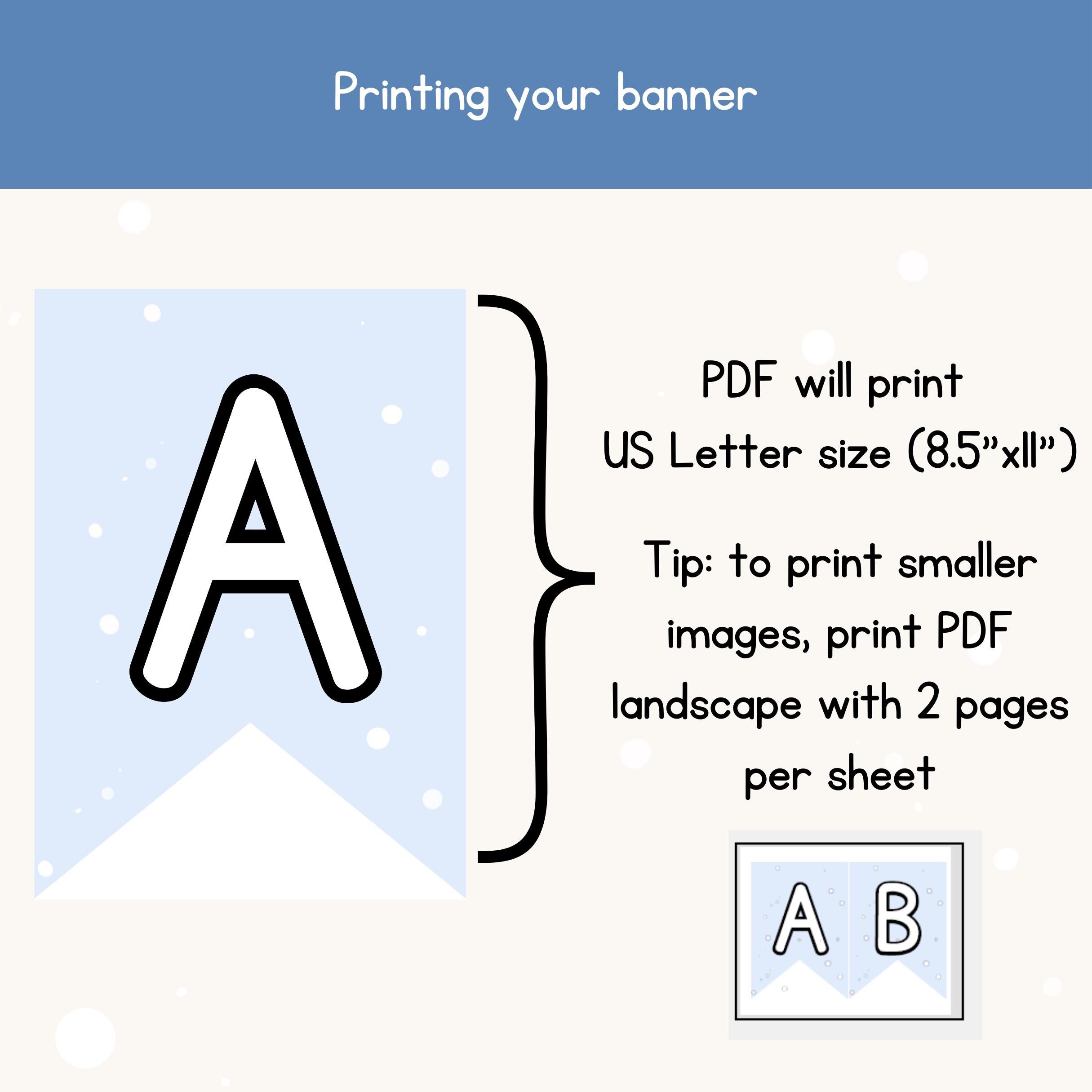 Alphabet Bunting Banner Winter Classroom Decor - ABC Letters, Numbers ...