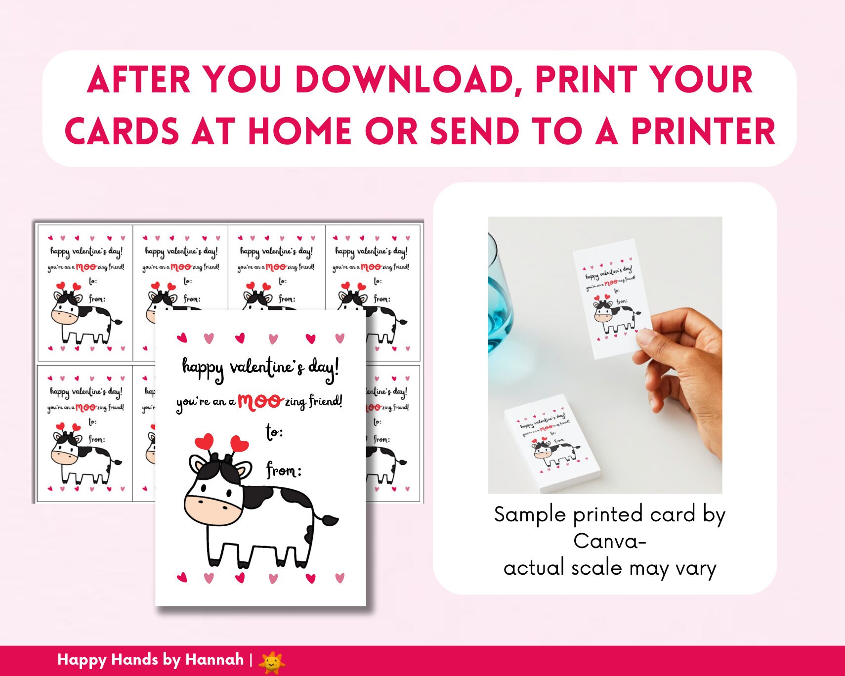 Printable Cow Valentine's Day Cards - Valentine for Classmates ...