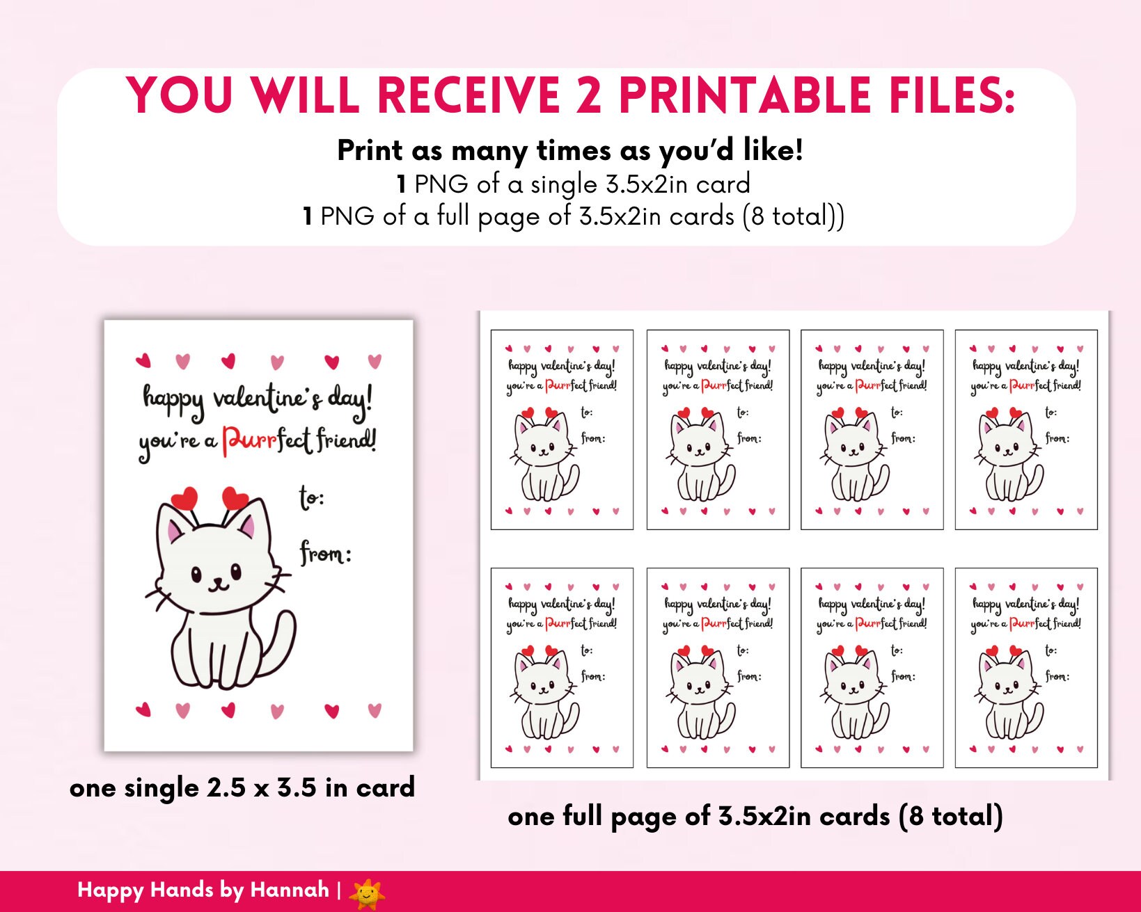 Printable Kitty Valentine's Day Cards - Kitten Valentine- Kitty ...