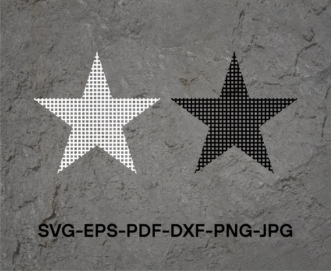 Star SVG Files Star Png Star Cut Files Checkered Star Svg Png Geometric ...