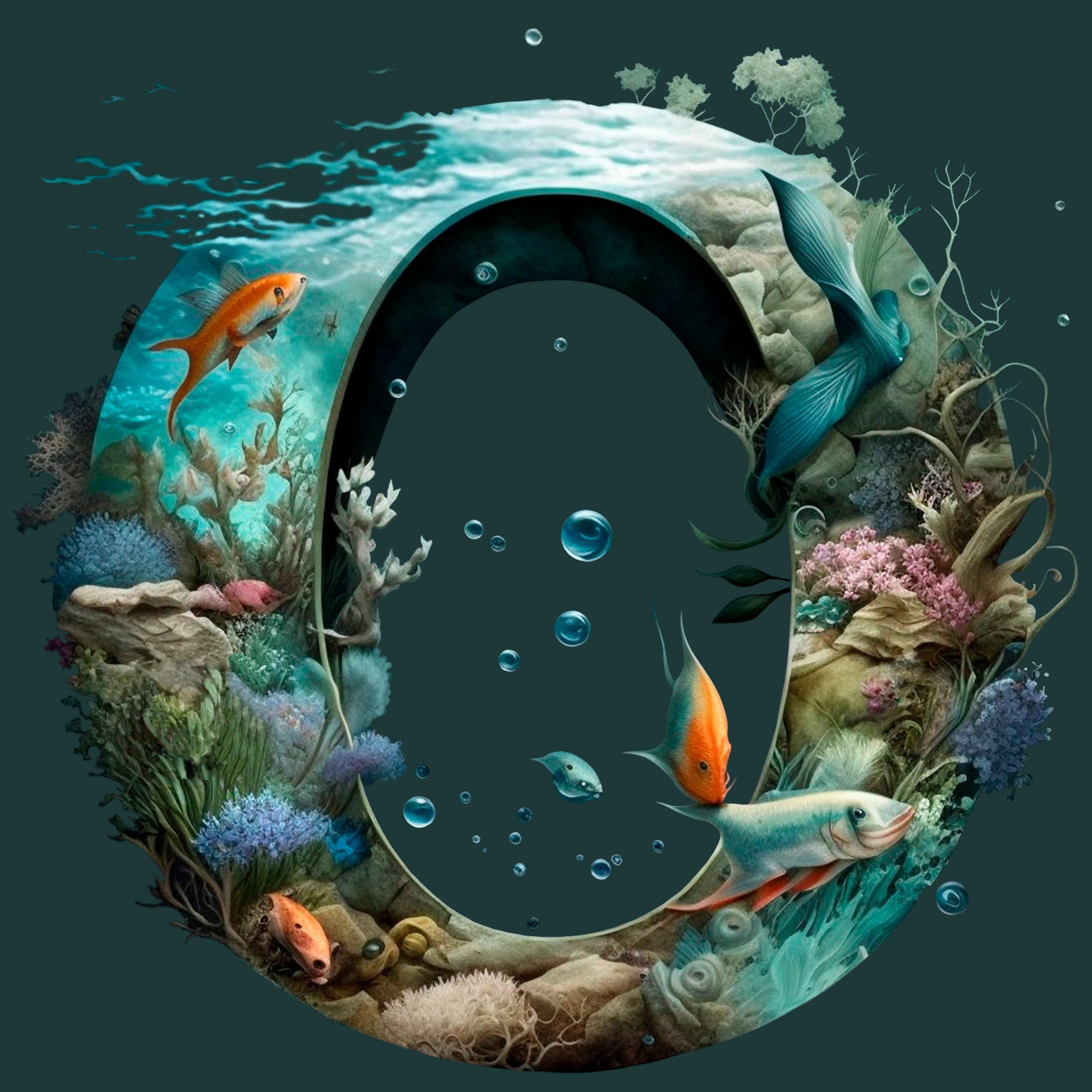 Letter O, Letter O With Ocean and Fish, Children Book, Alphabet Nursery ...