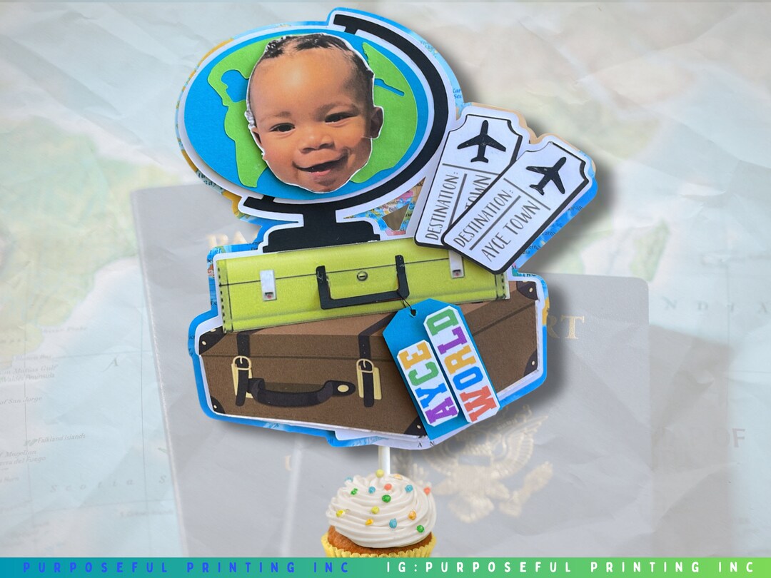 Traveler Cake Topper, Travel Theme Cake Topper, Custom Cake Topper ...