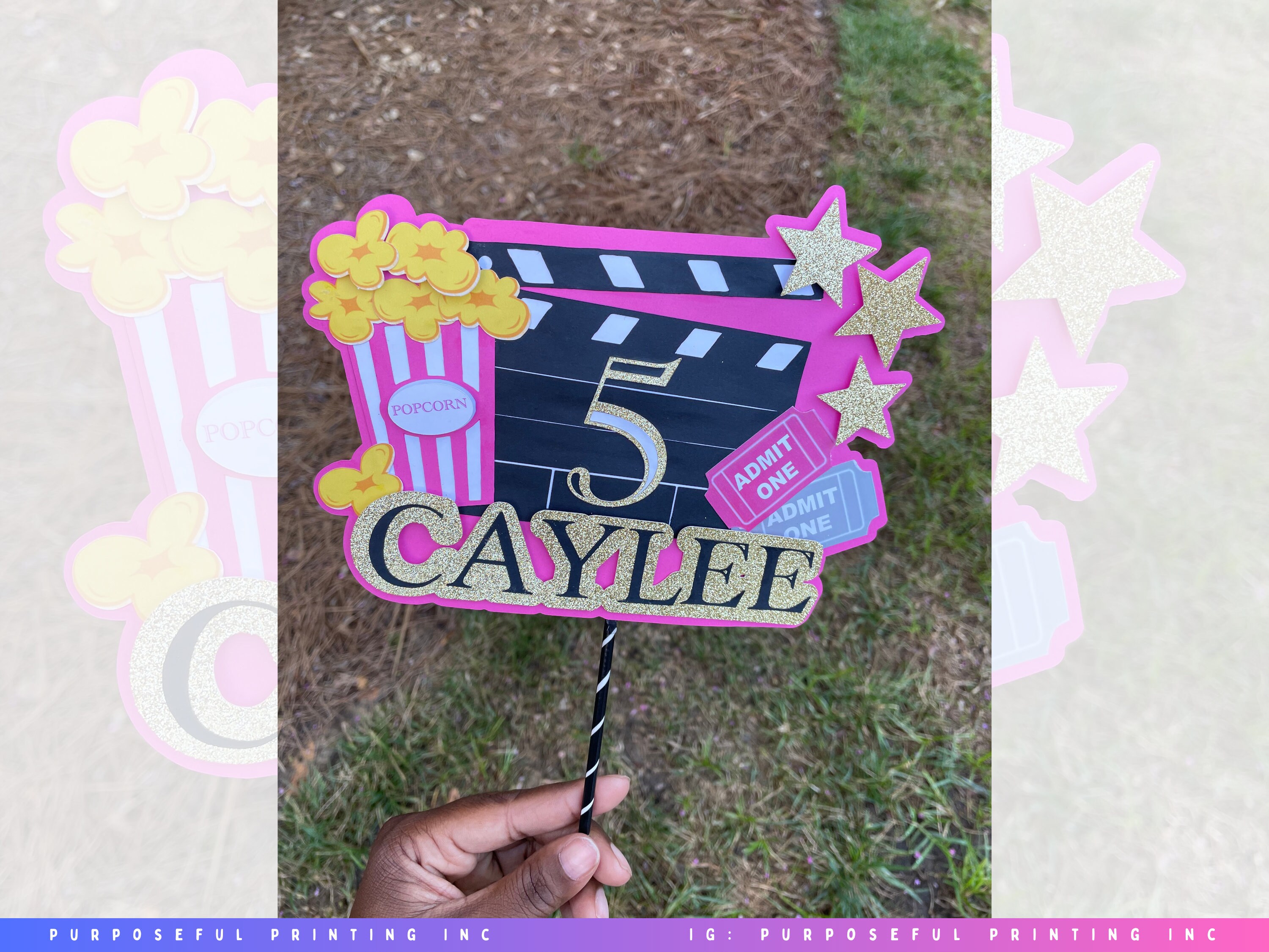 Custom Movie Night Cake Topper - Etsy
