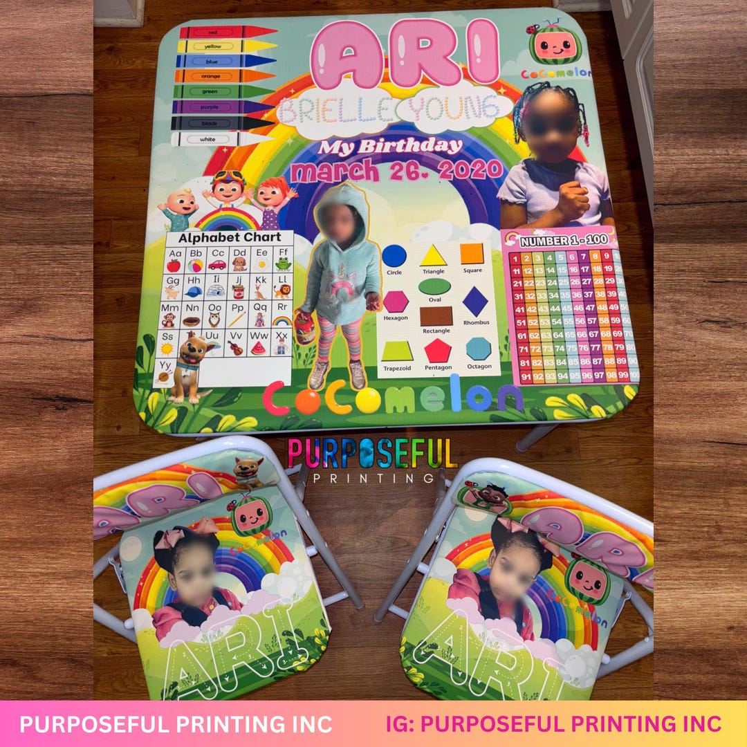 Custom Learning Table With Chairs | Personalized Learning Table ...