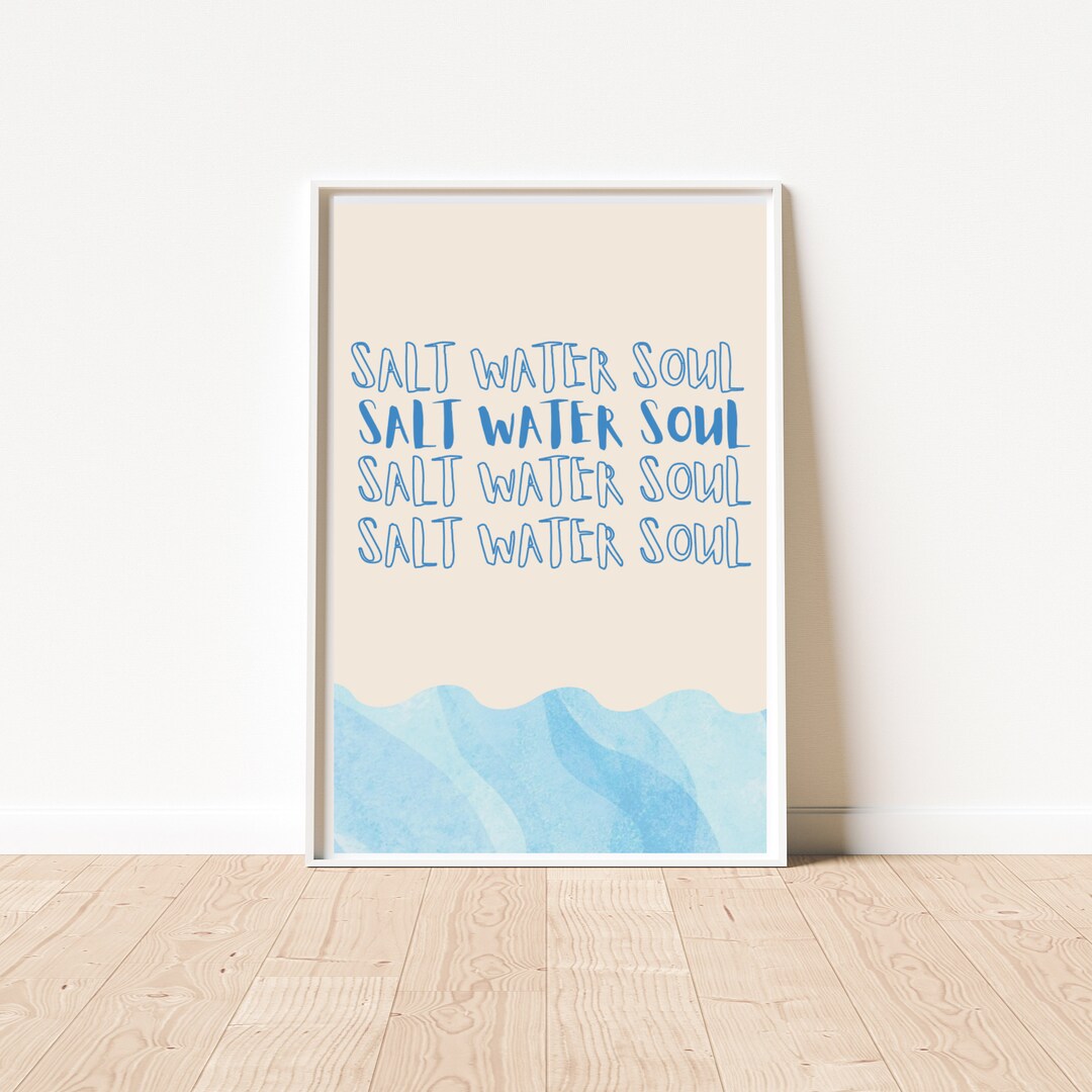 Salt Water Soul Quote PRINTABLE Art - Etsy