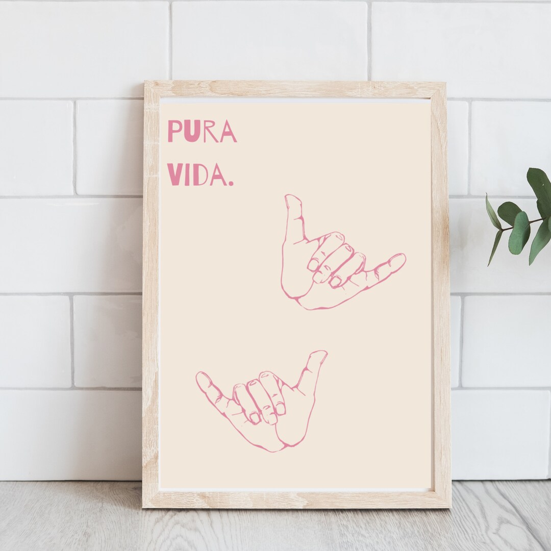Pura Vida Pink DIGITAL ART Print - Etsy
