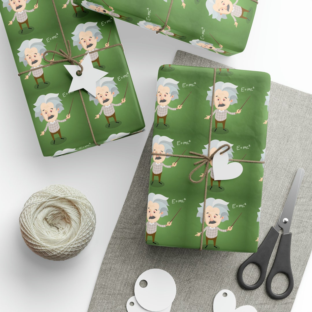 Albert Einstein EMC2 Custom Design Wrapping Paper Smart Scholastic ...