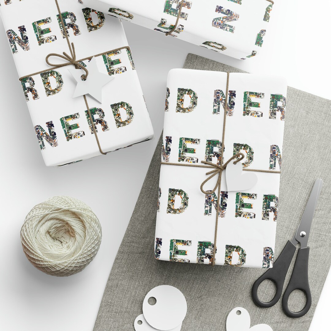 NERD Computer Chips Electronics Custom Design Wrapping Paper Tech Whiz ...
