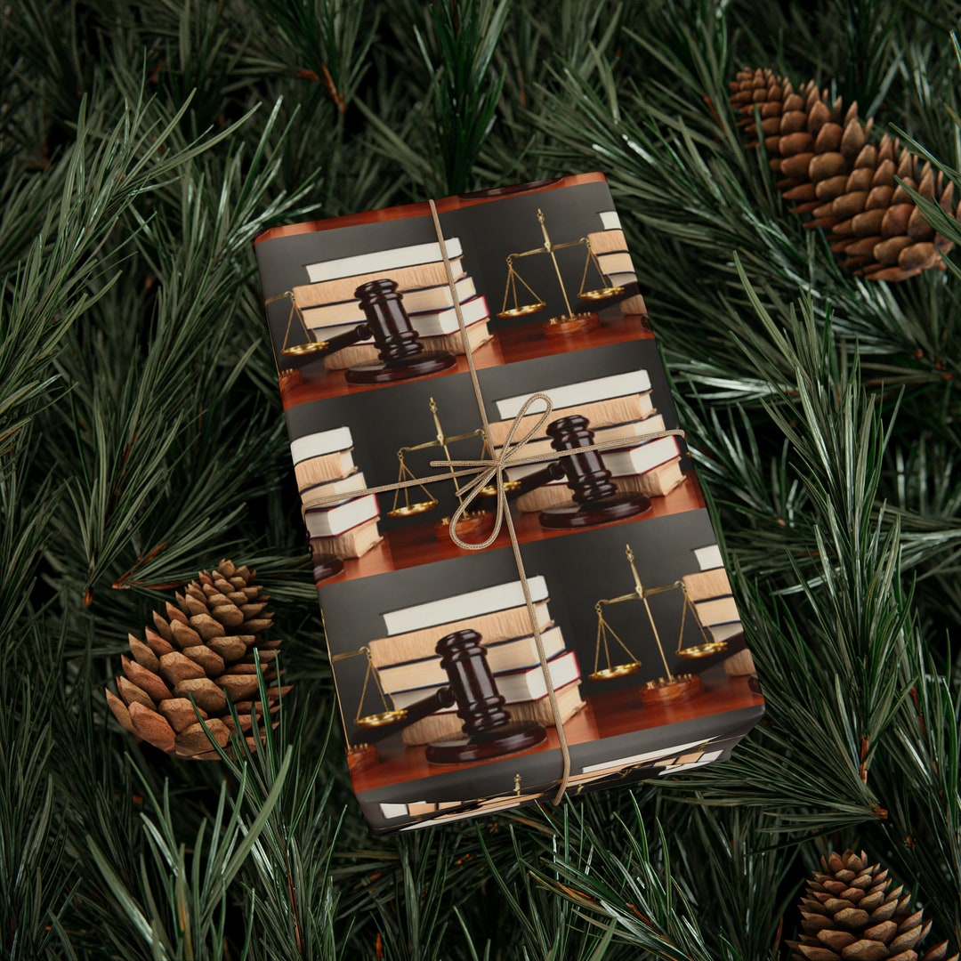Law Enforcement Lawyer Judge Unique Design Wrapping Paper Scales of ...