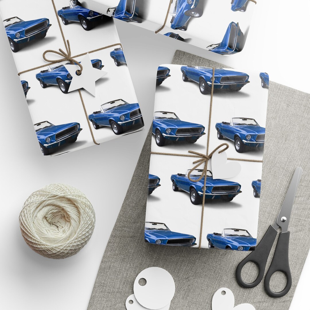 Classic Ford Mustang Convertible Custom Design Wrapping Paper Hot Rod ...