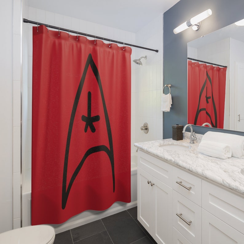 Star Trek Trekkie Custom Design Shower Curtain Bathroom Decor Man Cave ...