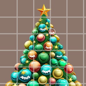 Christian Christmas PNG, Christmas Tree Faith Png, Hope Love and Faith ...