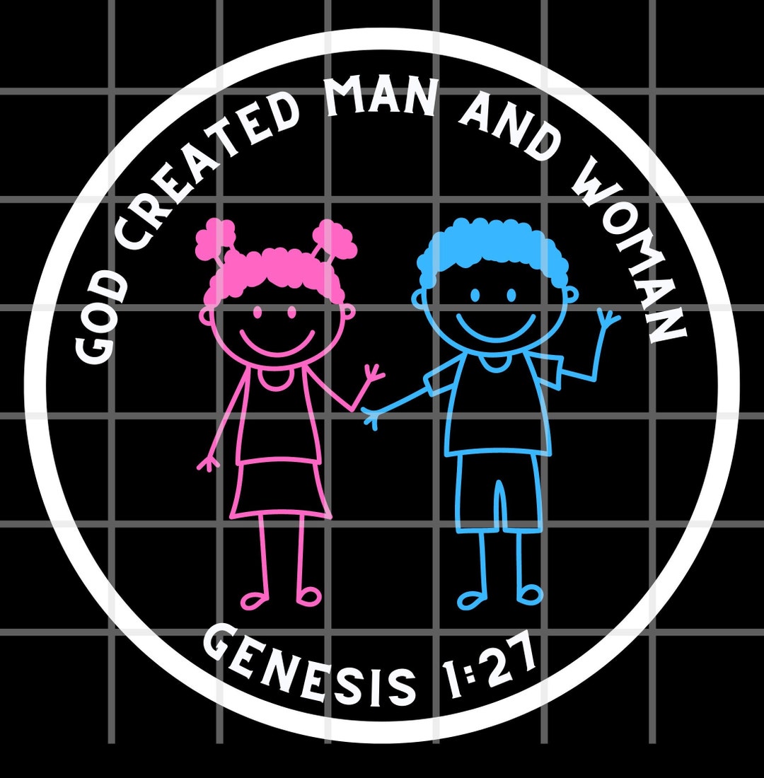 Christian Graphic PNG, God Created Man and Woman Genesis 1:27 ...