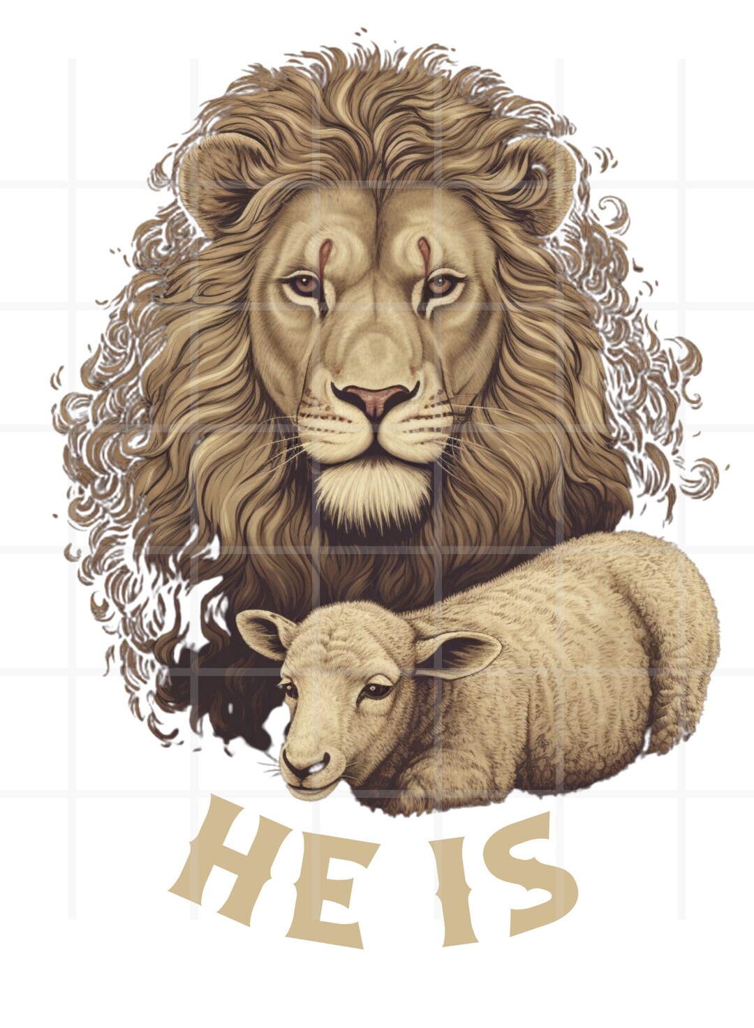 Christian Graphic PNG, He Is, Lion and the Lamb. Christian Sublimation ...