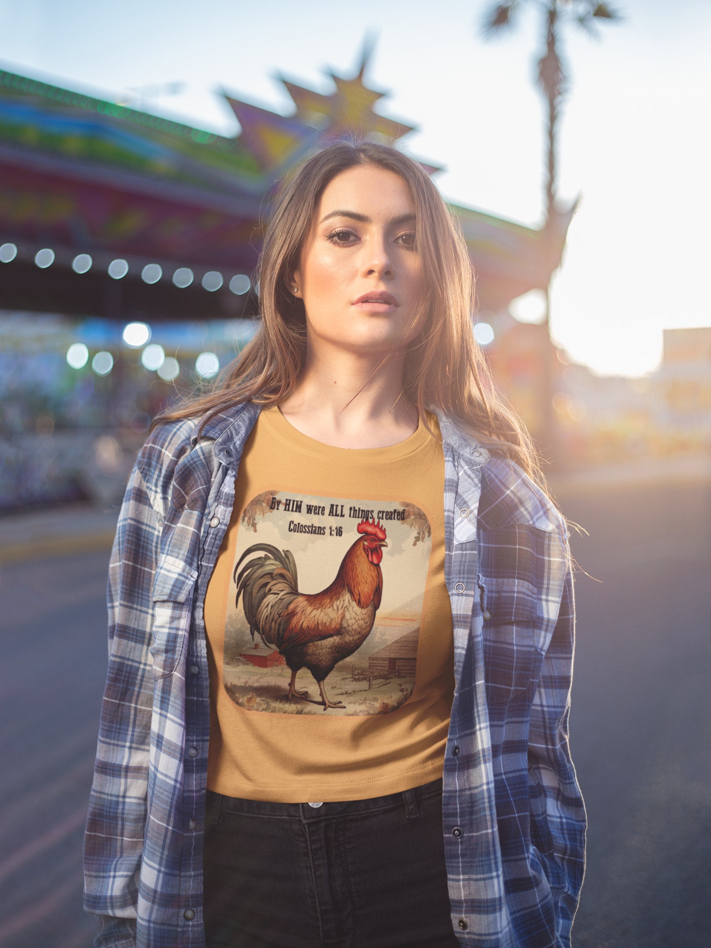 Christian Chicken PNG, Retro Chicken Bible Scripture Png, by Him, Jesus ...