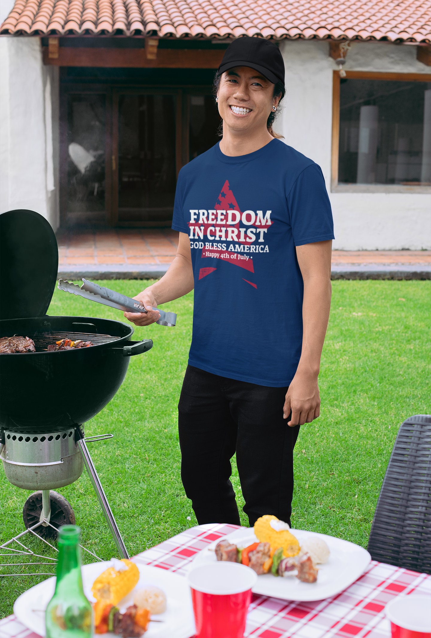 Christian Graphic PNG, Christian 4th of July, Freedom in Christ, Star ...