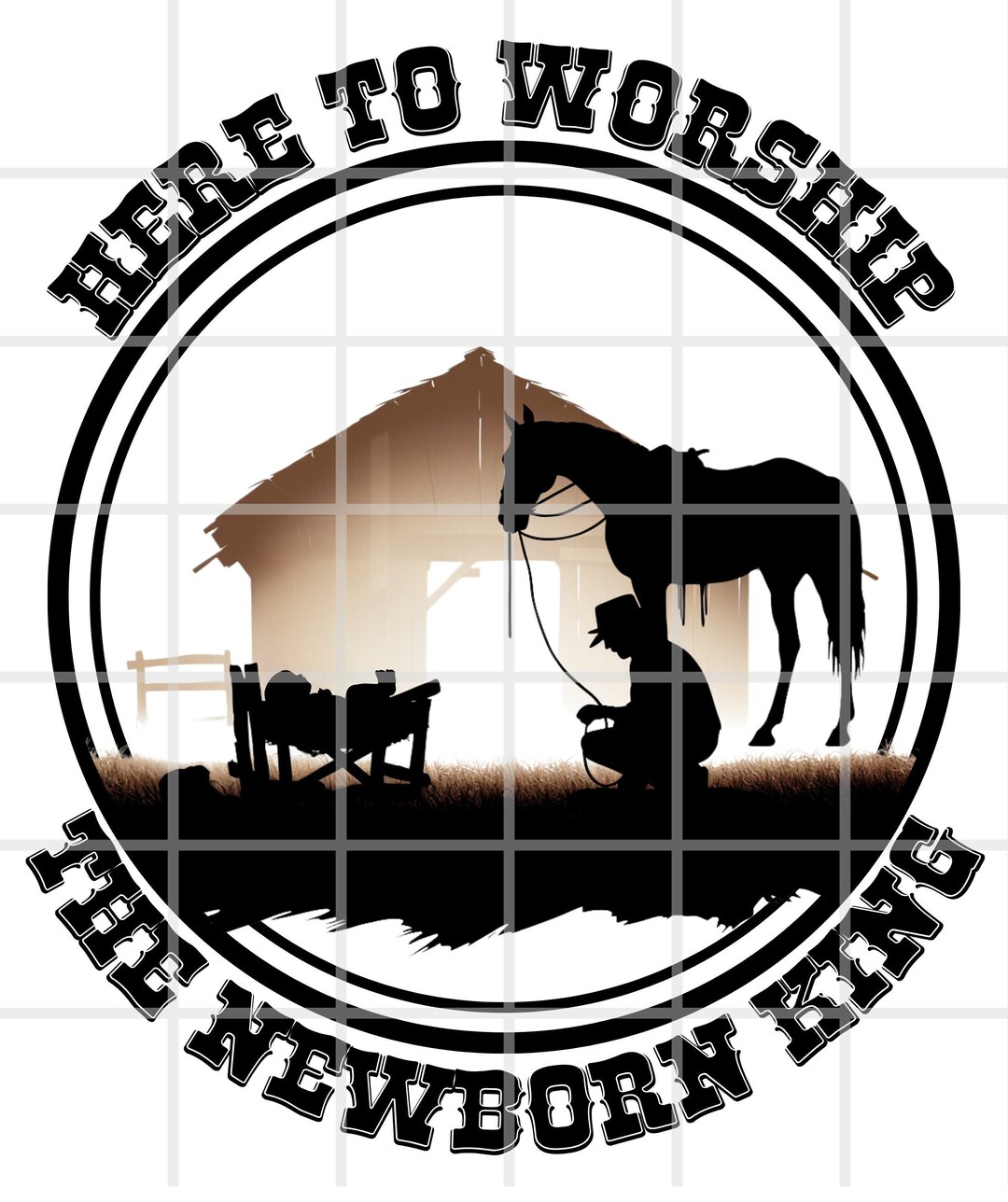 Cowboy Nativity PNG: Christian Christmas, Western Jesus Sublimation ...