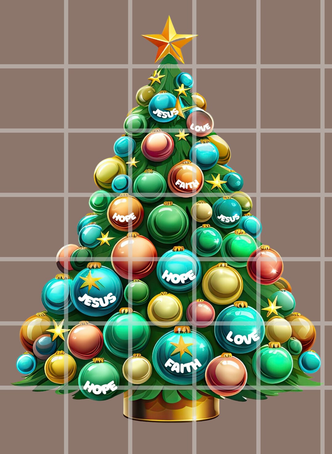 Christian Christmas PNG, Christmas Tree Faith Png, Hope Love and Faith ...